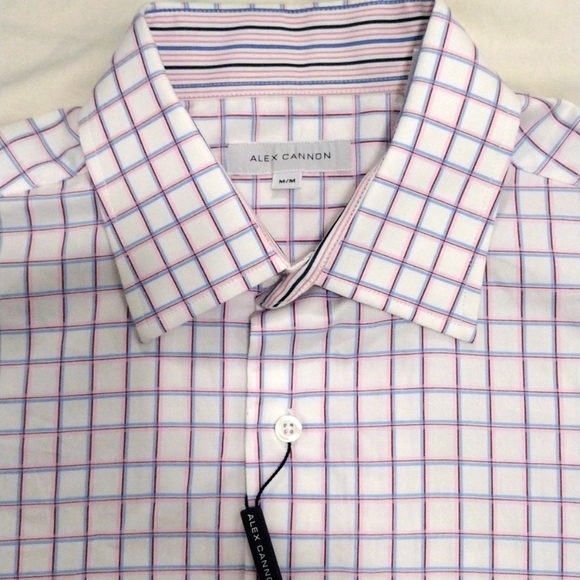 alex cannon | Shirts | Nwt Alex Cannon M Dress Button Front Shirt Pink ...
